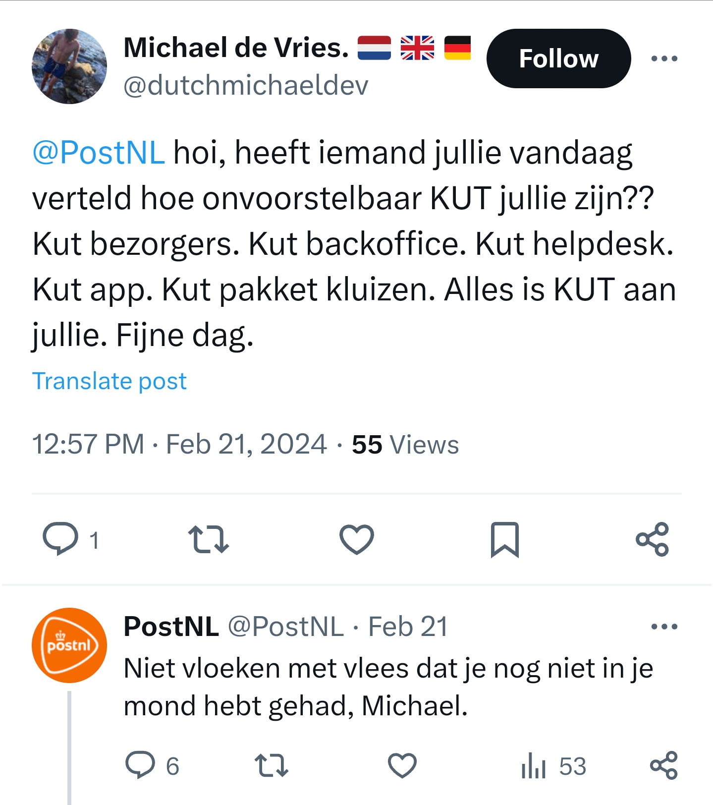 DUMPERT - PostNL is weer on fire