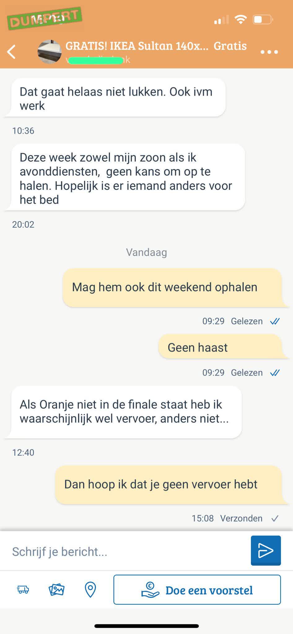 DUMPERT - Marktplaats EK conversatie