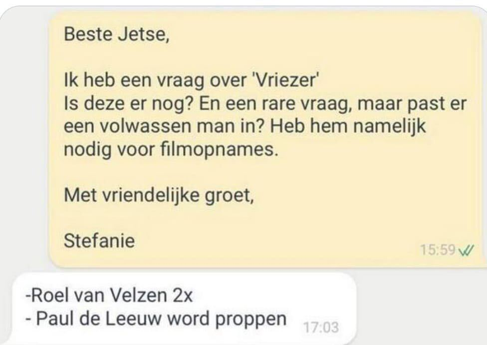 DUMPERT - Vraagje over die vriezer he