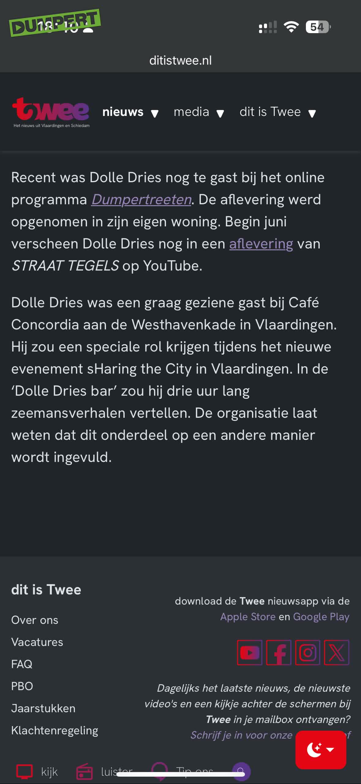 DUMPERT - RIP Dolle Dries.