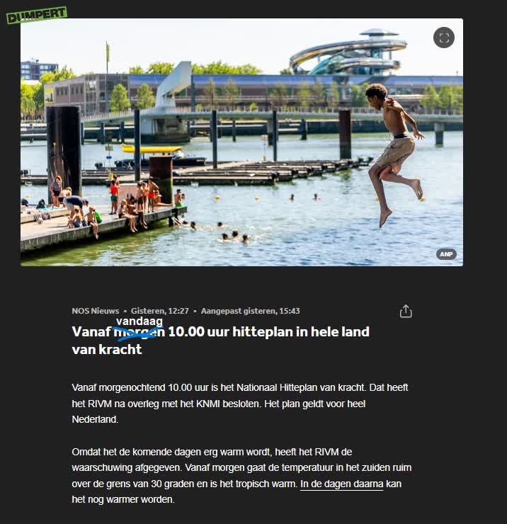 DUMPERT - Belangrijke mededeling!