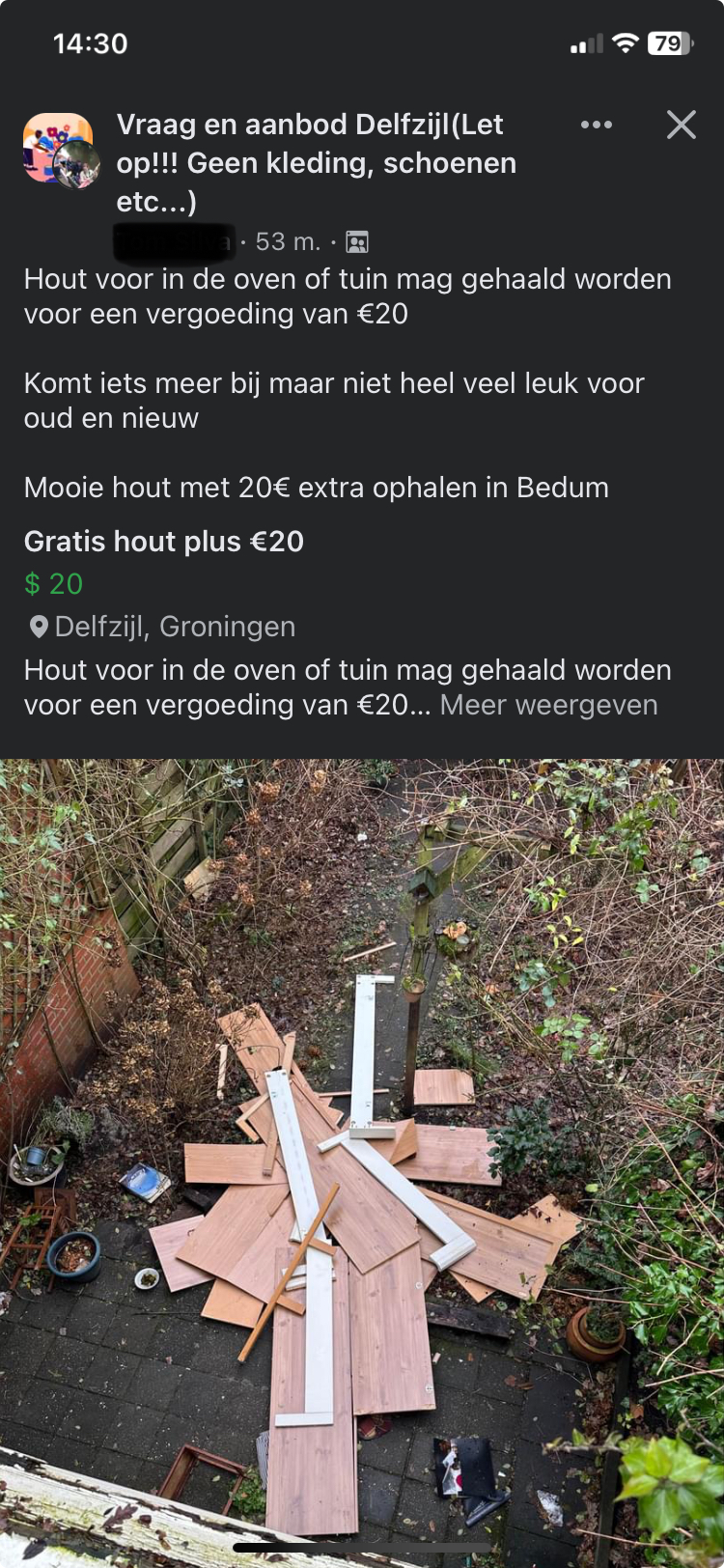 DUMPERT - Gratis hout te koop af te halen