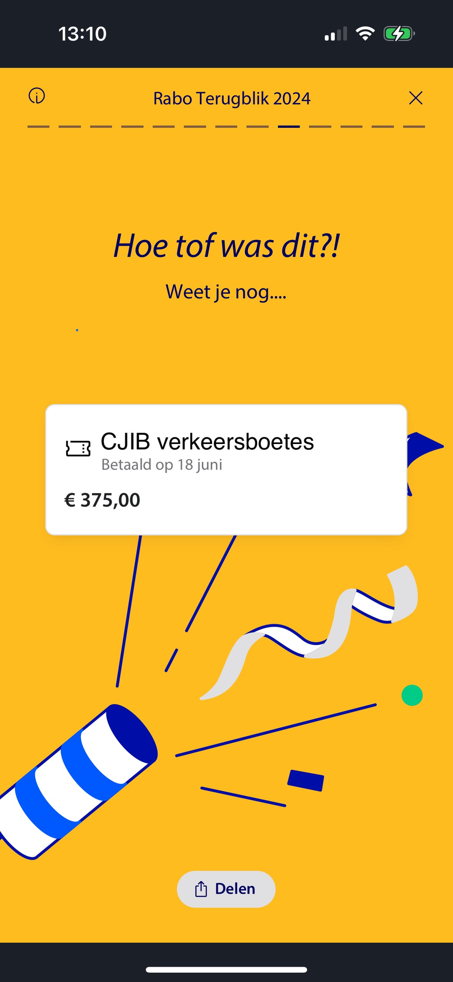 DUMPERT - Jaaroverzicht bank, bedankt