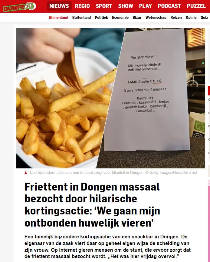 DUMPERT - Friettent massaal bezocht door Dumpertfame