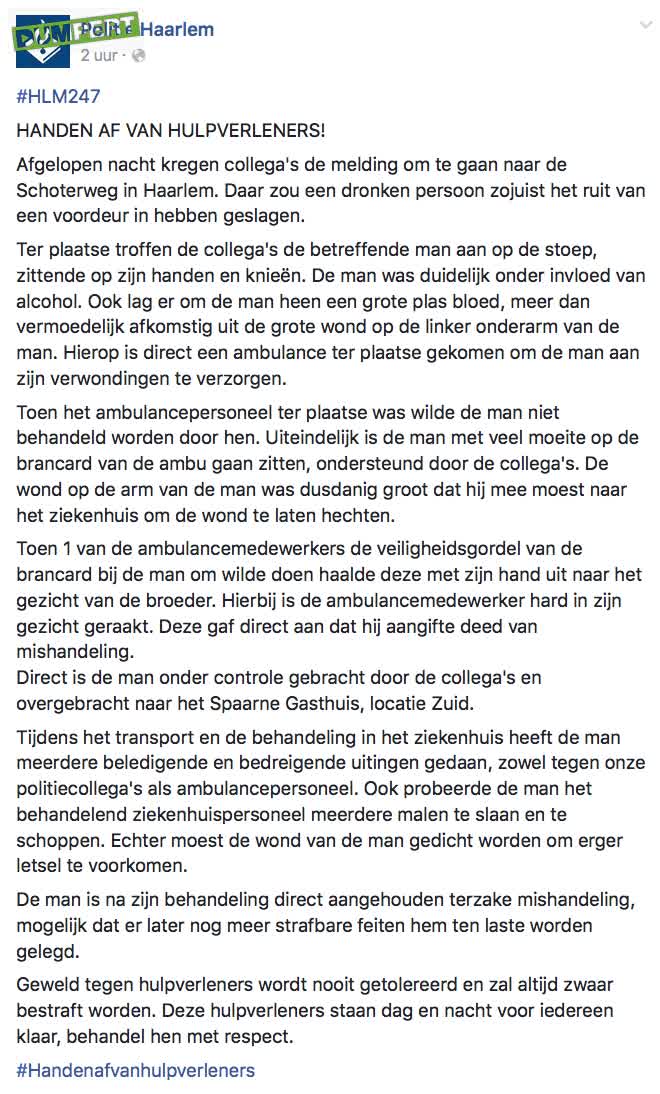 DUMPERT - Handen af van hulpverleners